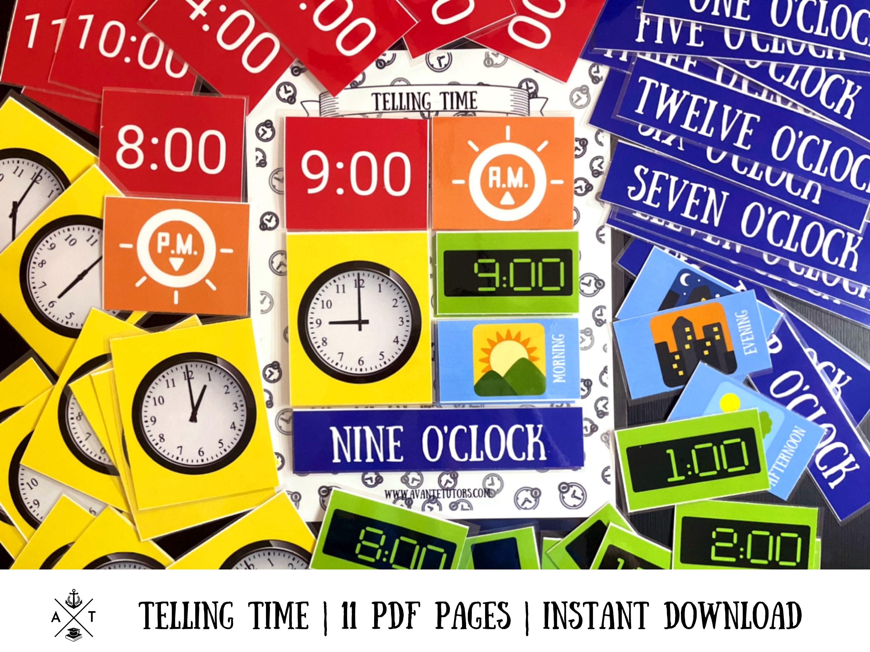 Telling Time Practice, Busy Binder Activity, Fine Motor Skills, Clock ...