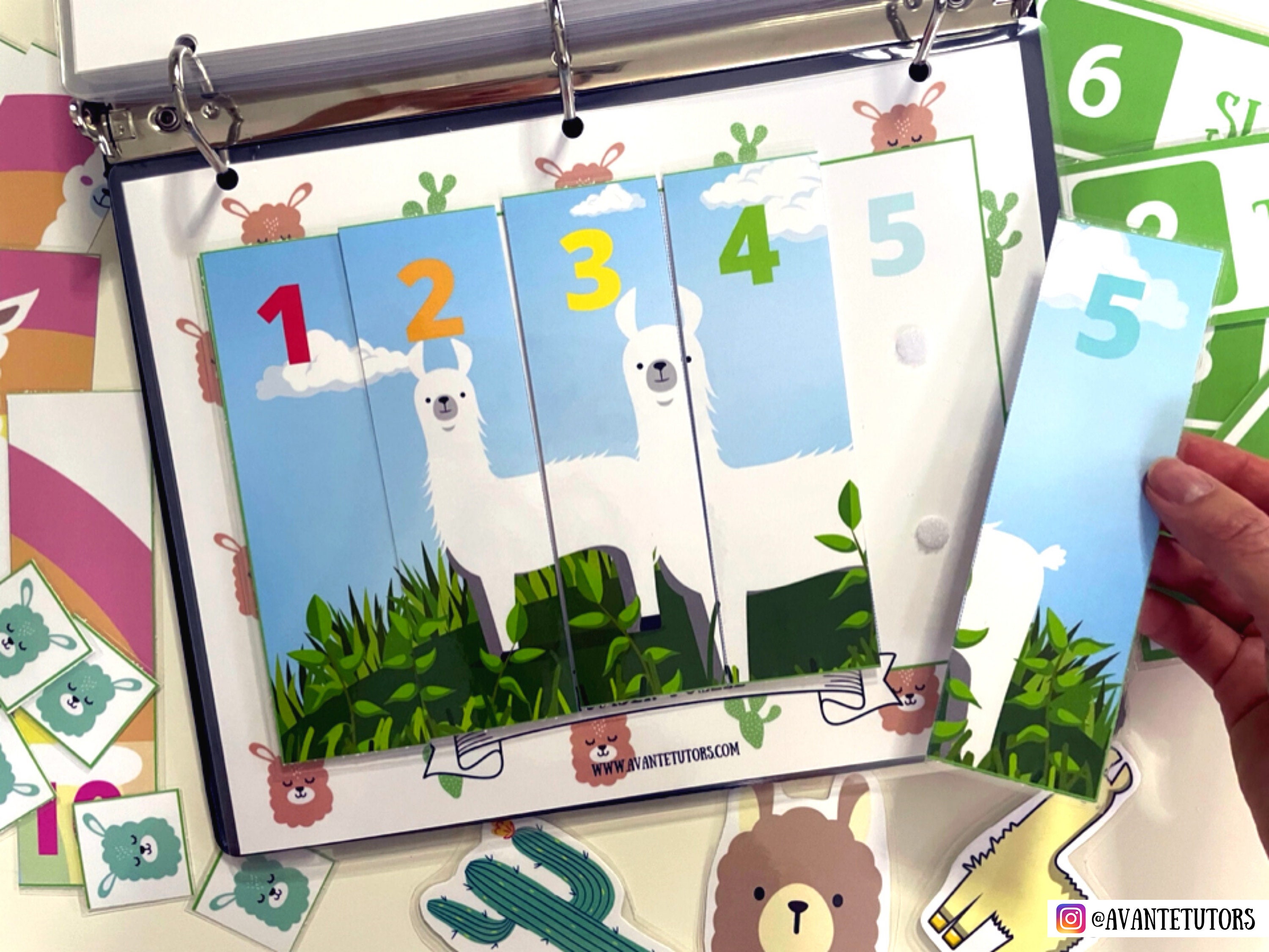 Toddler Busy Book Printable With Llamas & Cacti Number | Etsy