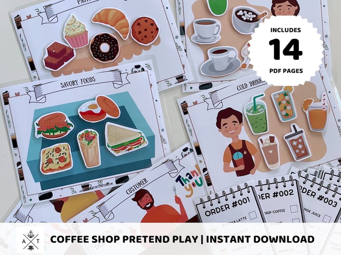 Coffee Shop Pretend Play Printable for Kids, Dramatic Play Cafe - Etsy