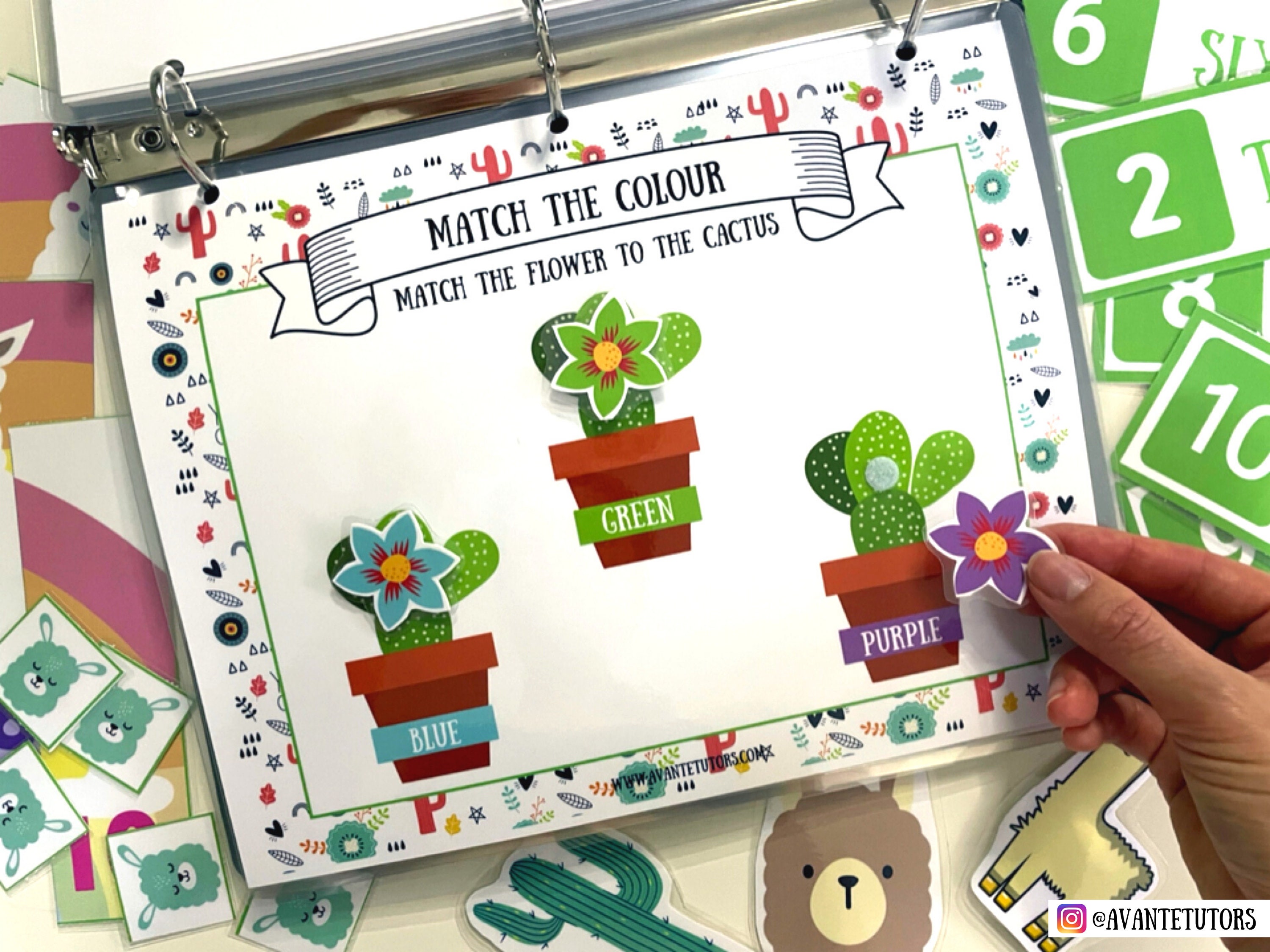 Toddler Busy Book Printable With Llamas & Cacti Number | Etsy