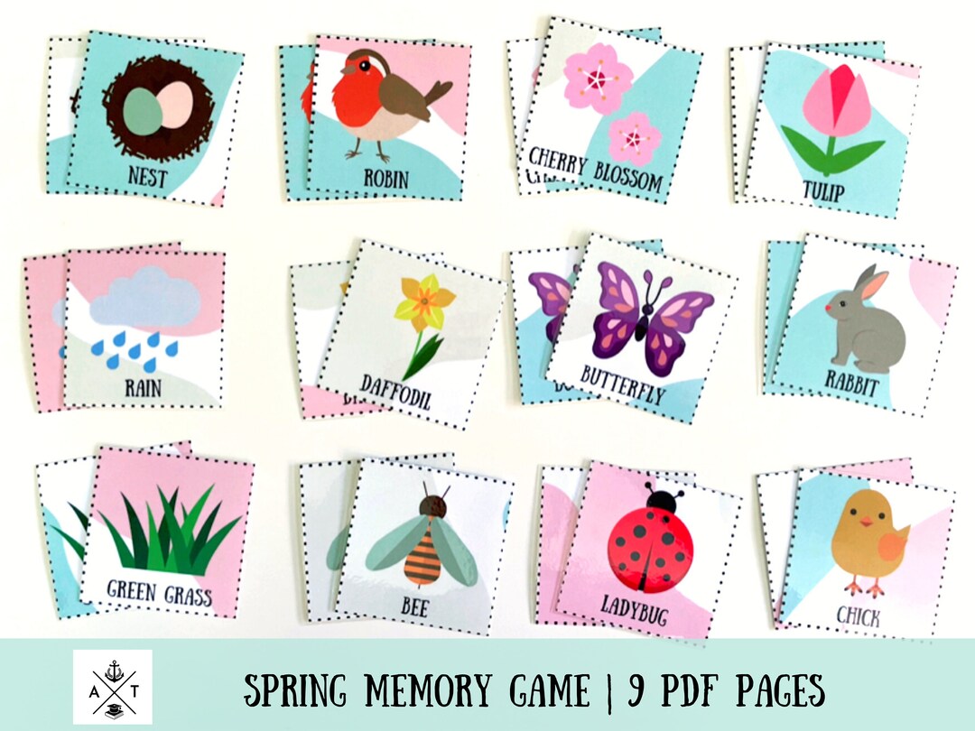 Memory Match Game Printable for Toddlers, Preschool, Quiet Activity - Etsy