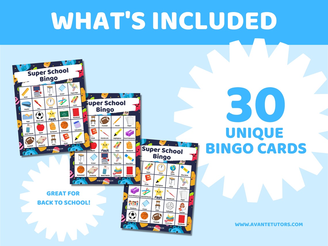 Classroom Bingo for Back to School, Classroom Games, Printable Bingo ...