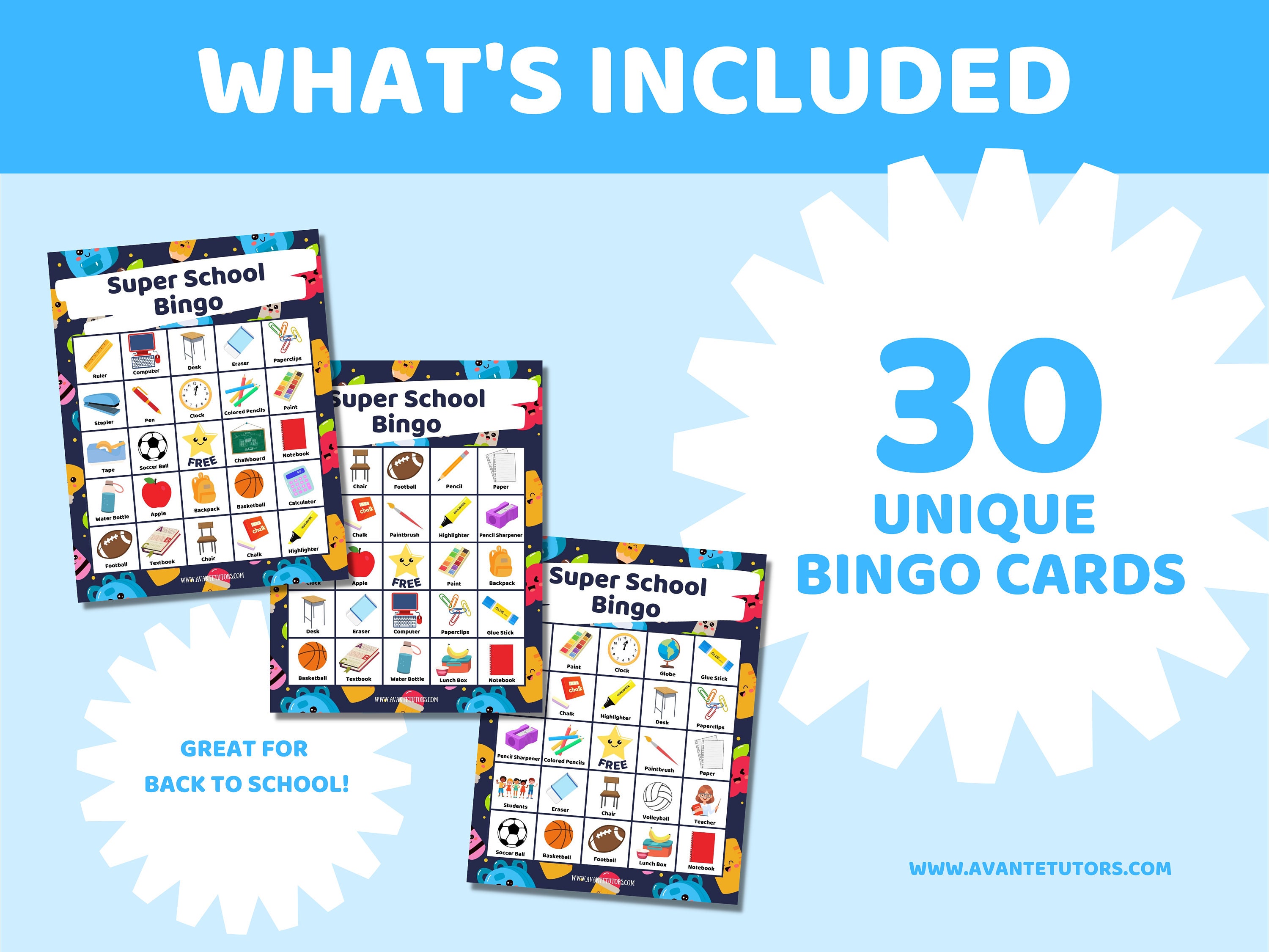 Classroom Bingo for Back to School, Classroom Games, Printable Bingo ...