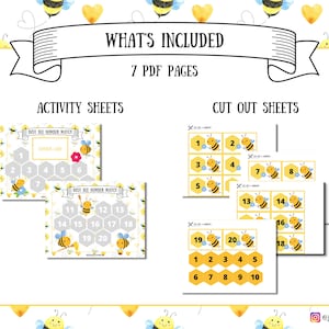 Counting Practice From 1 to 20 for Toddlers, Busy Bee Number Match ...