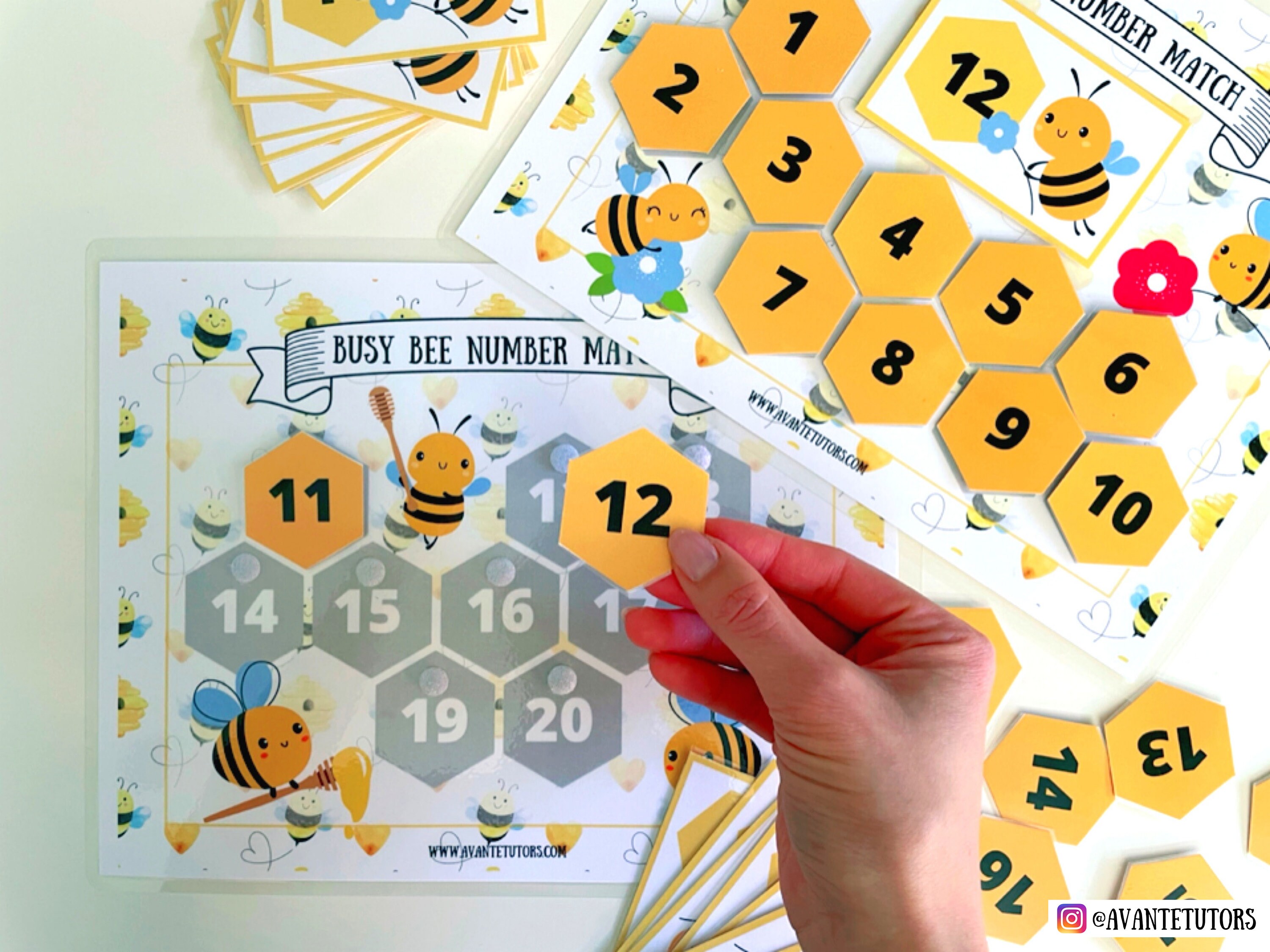 Counting Practice From 1 to 20 for Toddlers Busy Bee Number - Etsy
