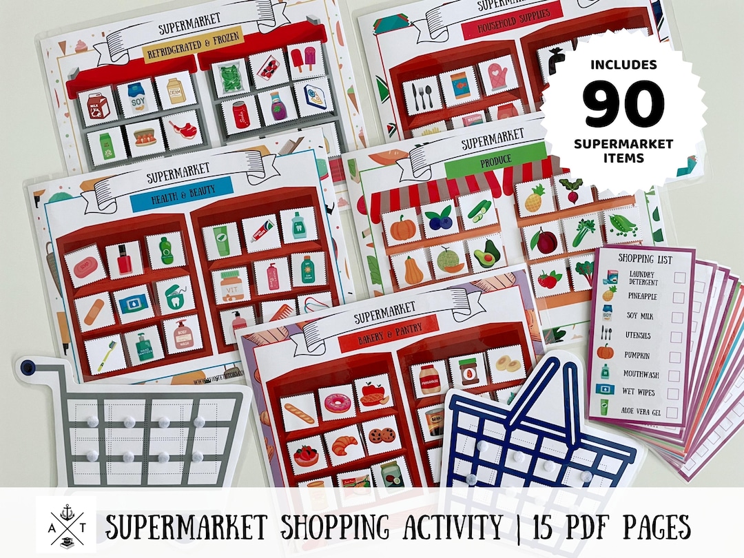 Supermarket Pretend Play Kids Shopping Printable - Etsy