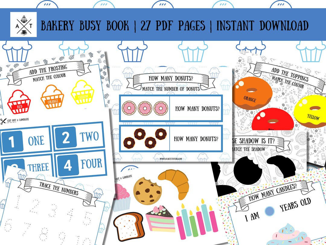 Toddler Busy Binder, Quiet Book, Color Match Activity, Counting Game ...