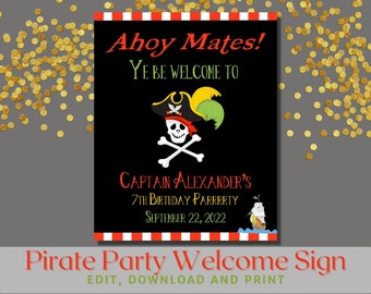 Pirate Welcome Birthday Sign - Etsy