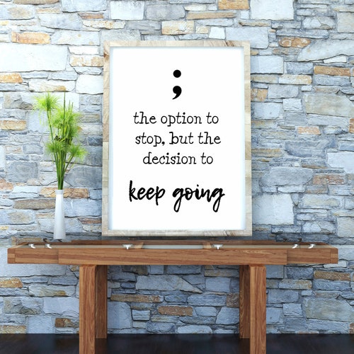 Semicolon Poster Mental Health Printable Wall Art Therapy - Etsy