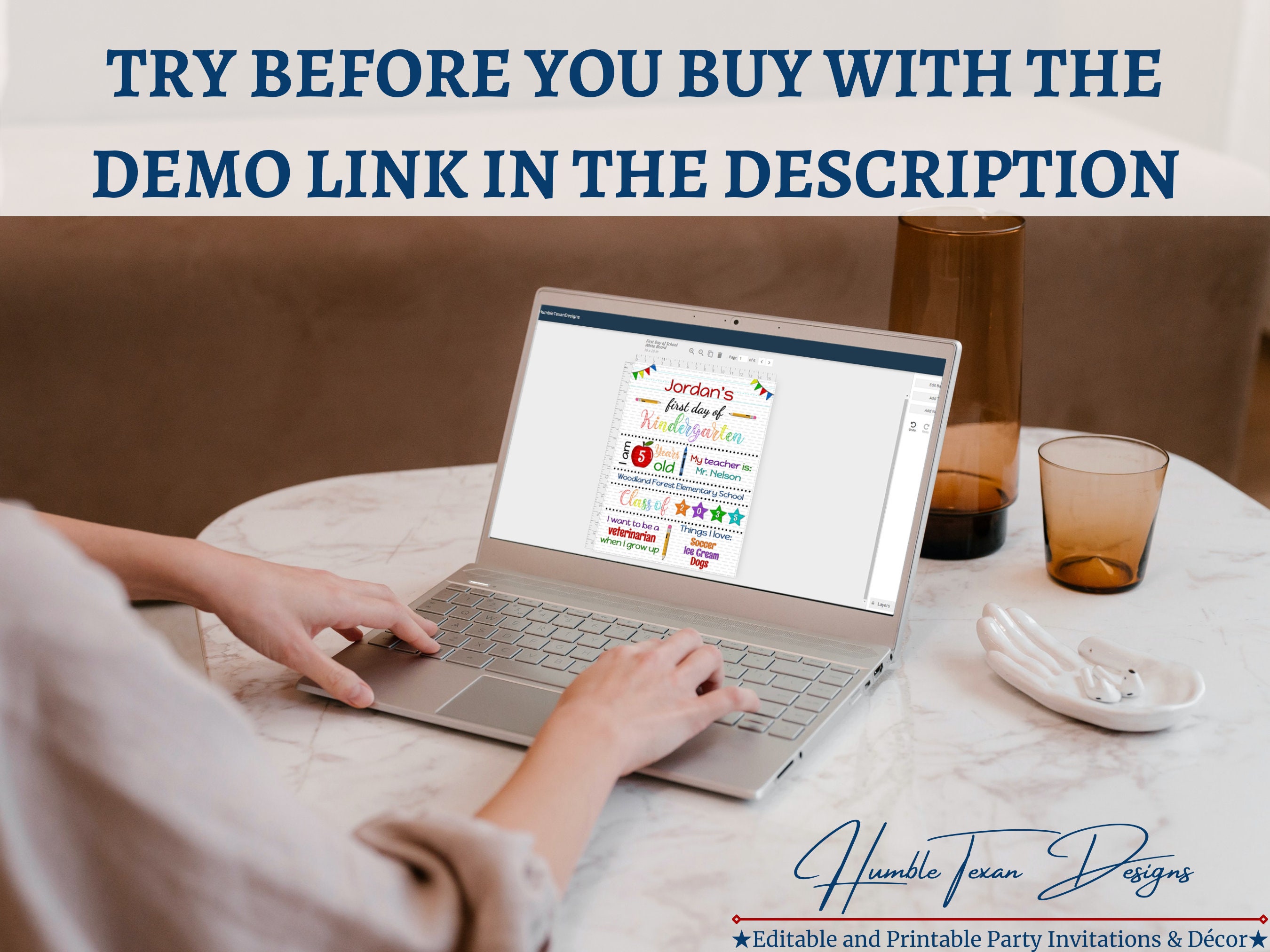 PRINTABLE First Day of Kindergarten Sign, Editable Poster Digital ...