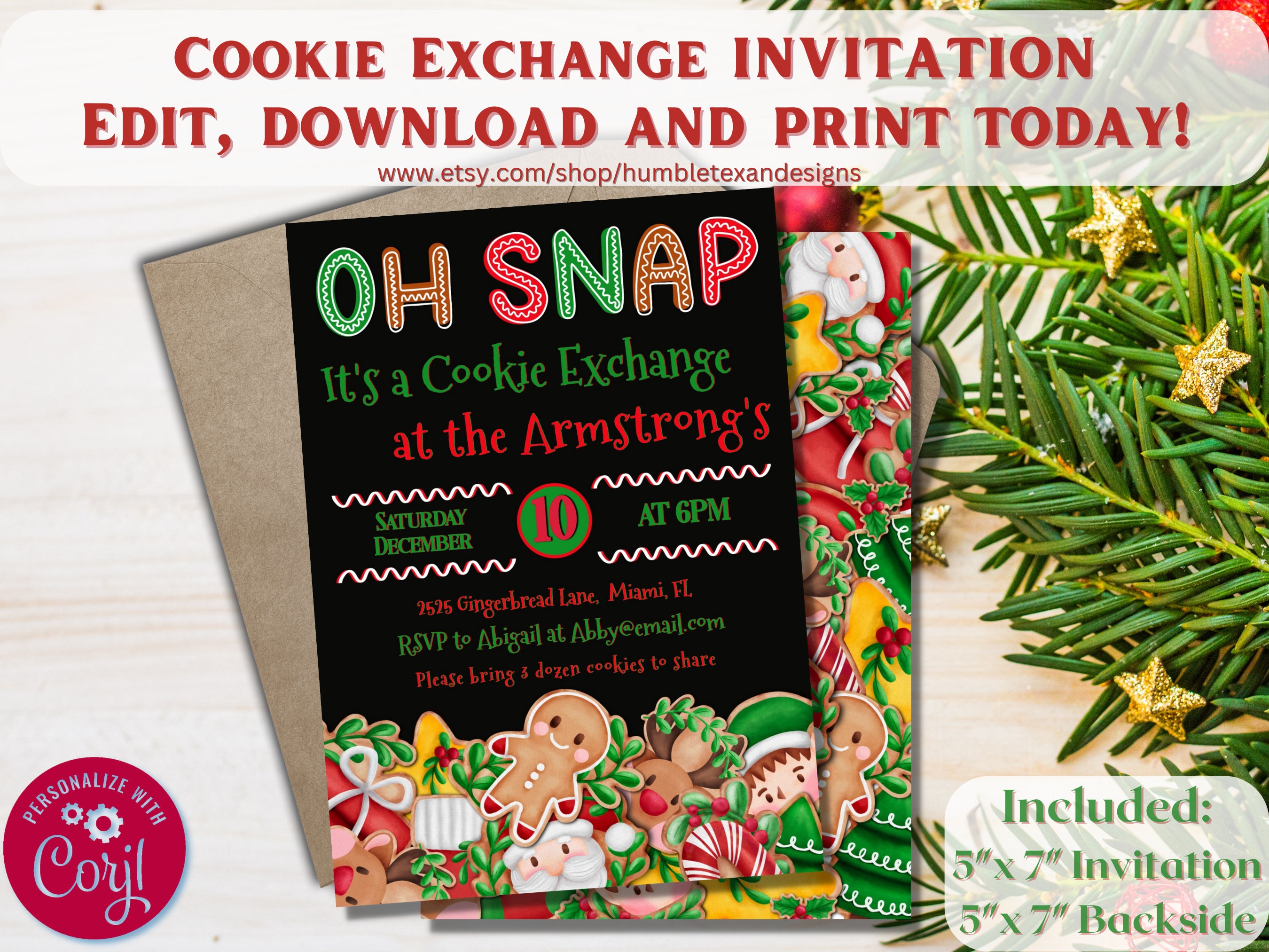 EDITABLE Christmas Party Invitation, Holiday Party Invite Template ...