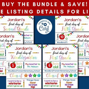 First Day of Second Grade Sign, Editable Poster Digital, Personalized ...