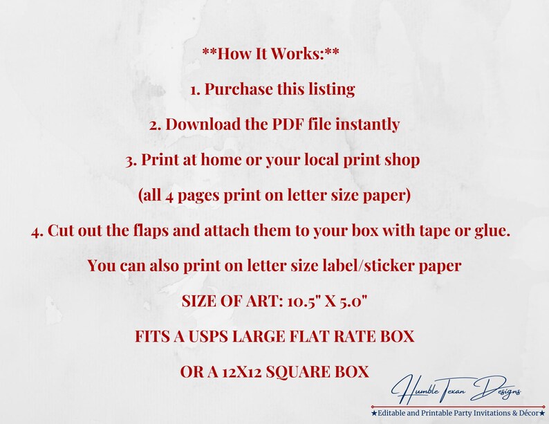 CARE PACKAGE PRINTABLE Box Flaps, College Care Package Label, We Love ...