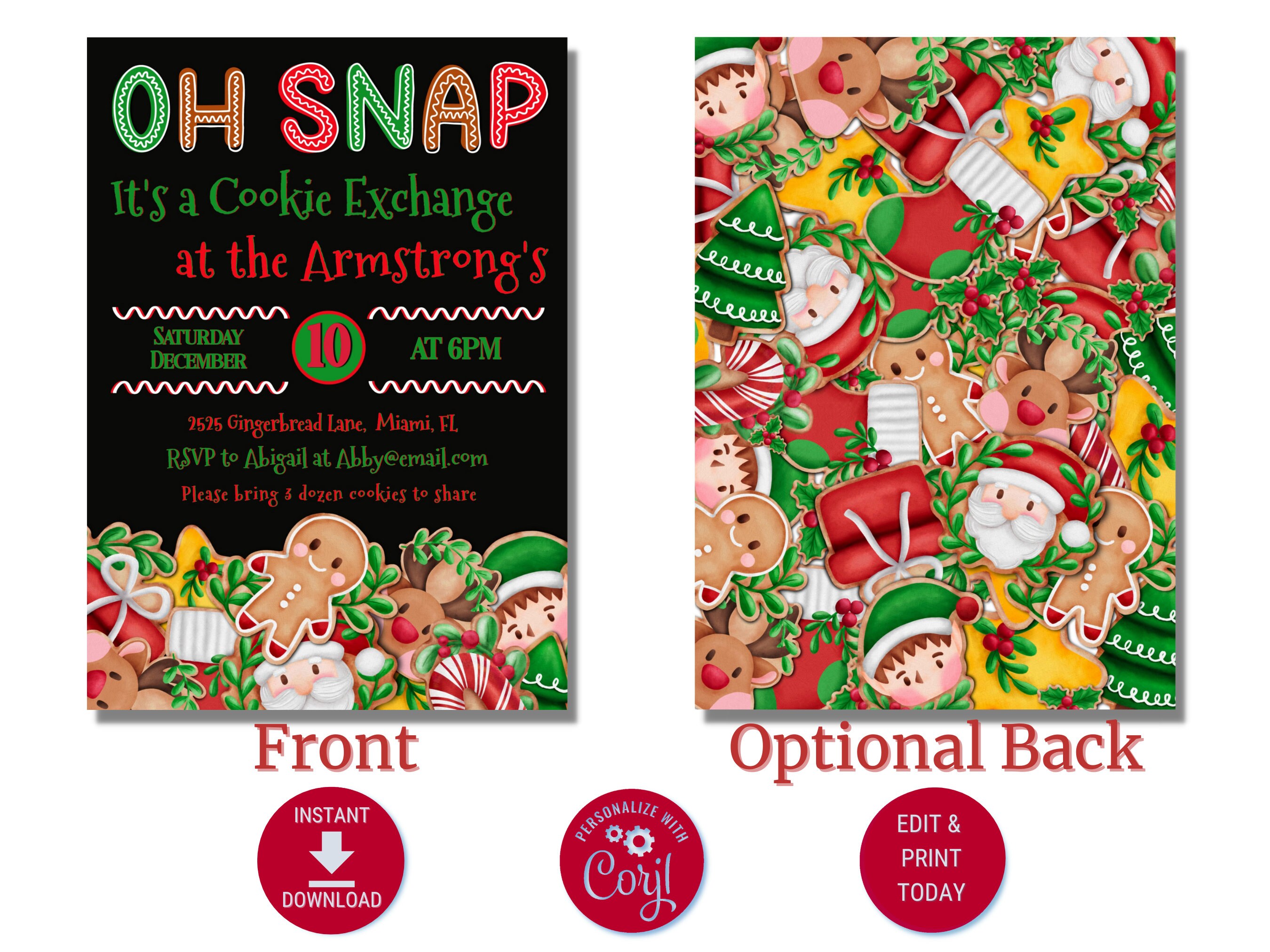 EDITABLE Christmas Party Invitation, Holiday Party Invite Template ...