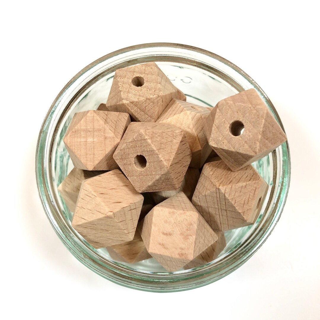 Wooden Hex Beads 18mm Beech Hexagon Beads. - Etsy