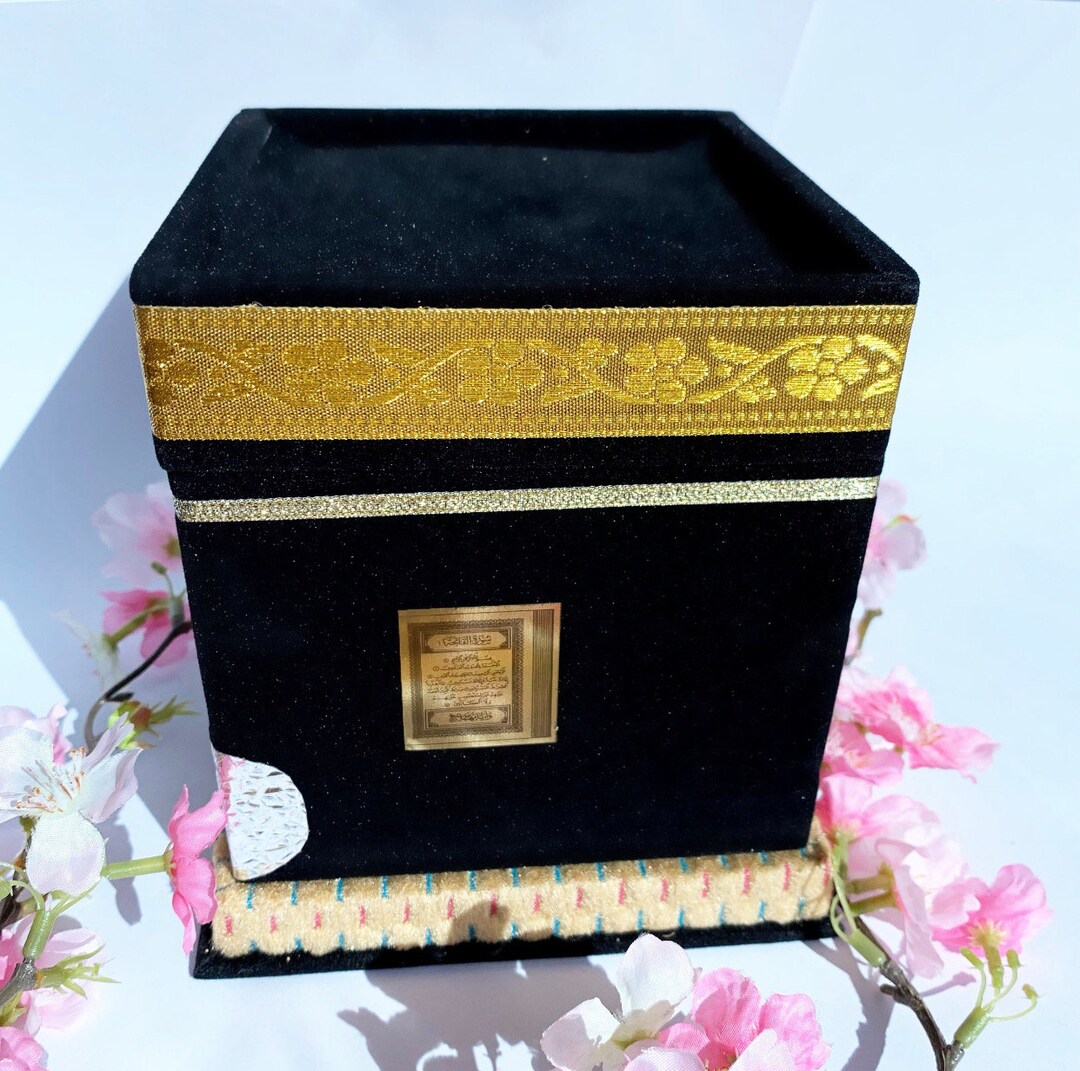 Kaaba With Quran Inside | Velvet Black With Gold Detail | Hajj Gift ...