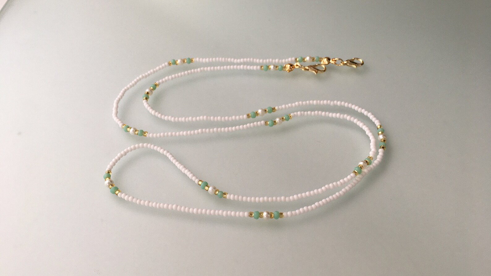 Beaded Face Mask and AirPod Lanyard, 14K Gold, 23 Inch - Etsy
