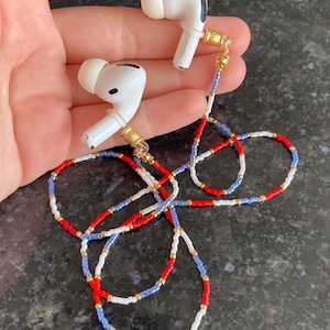 Airpods Chain, Beaded Mask Necklace, 14K Gold, Face Mask Chain, Face ...