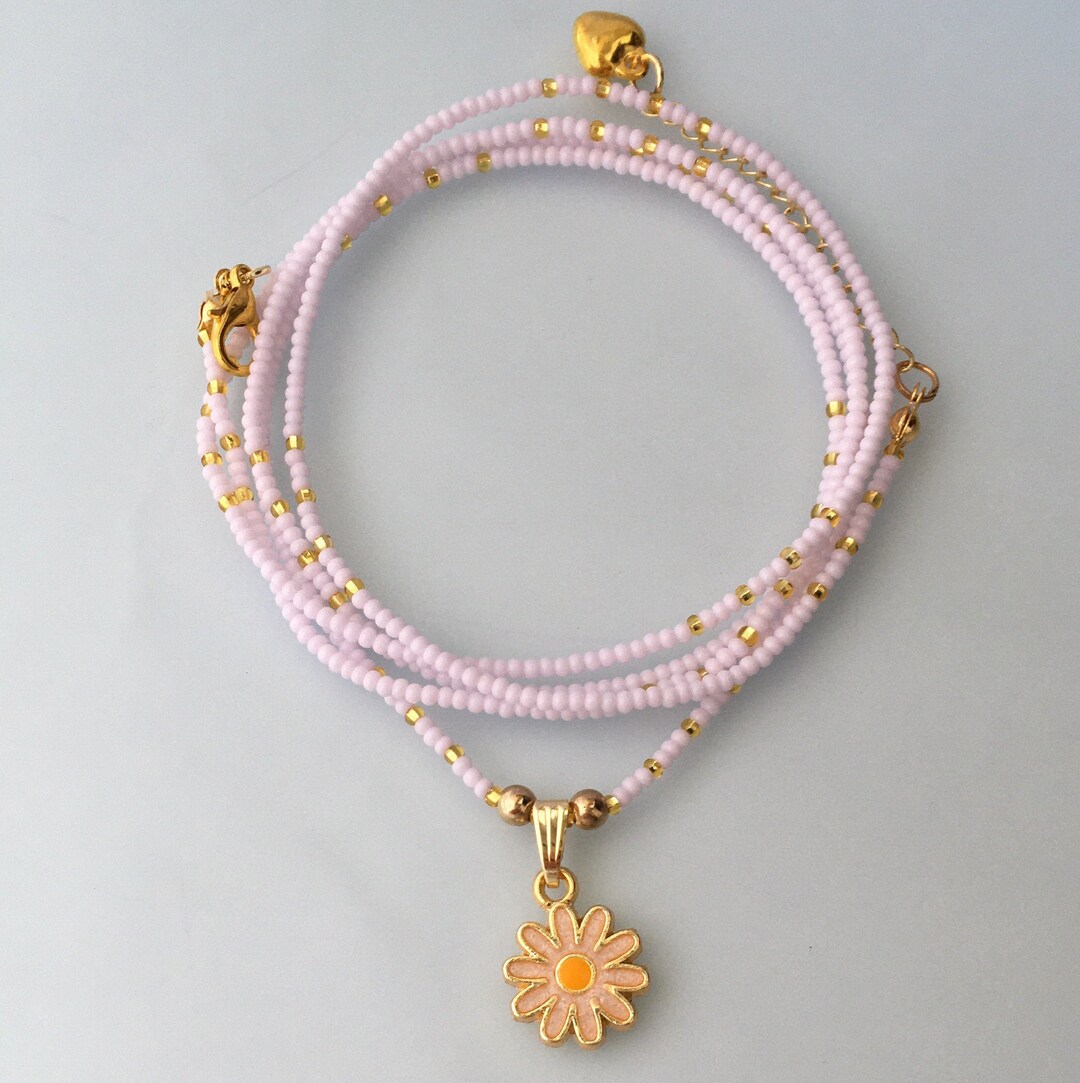 Daisy Waist Beads – Czech Glass Belly Chain, Gold Plated Clasp - Etsy