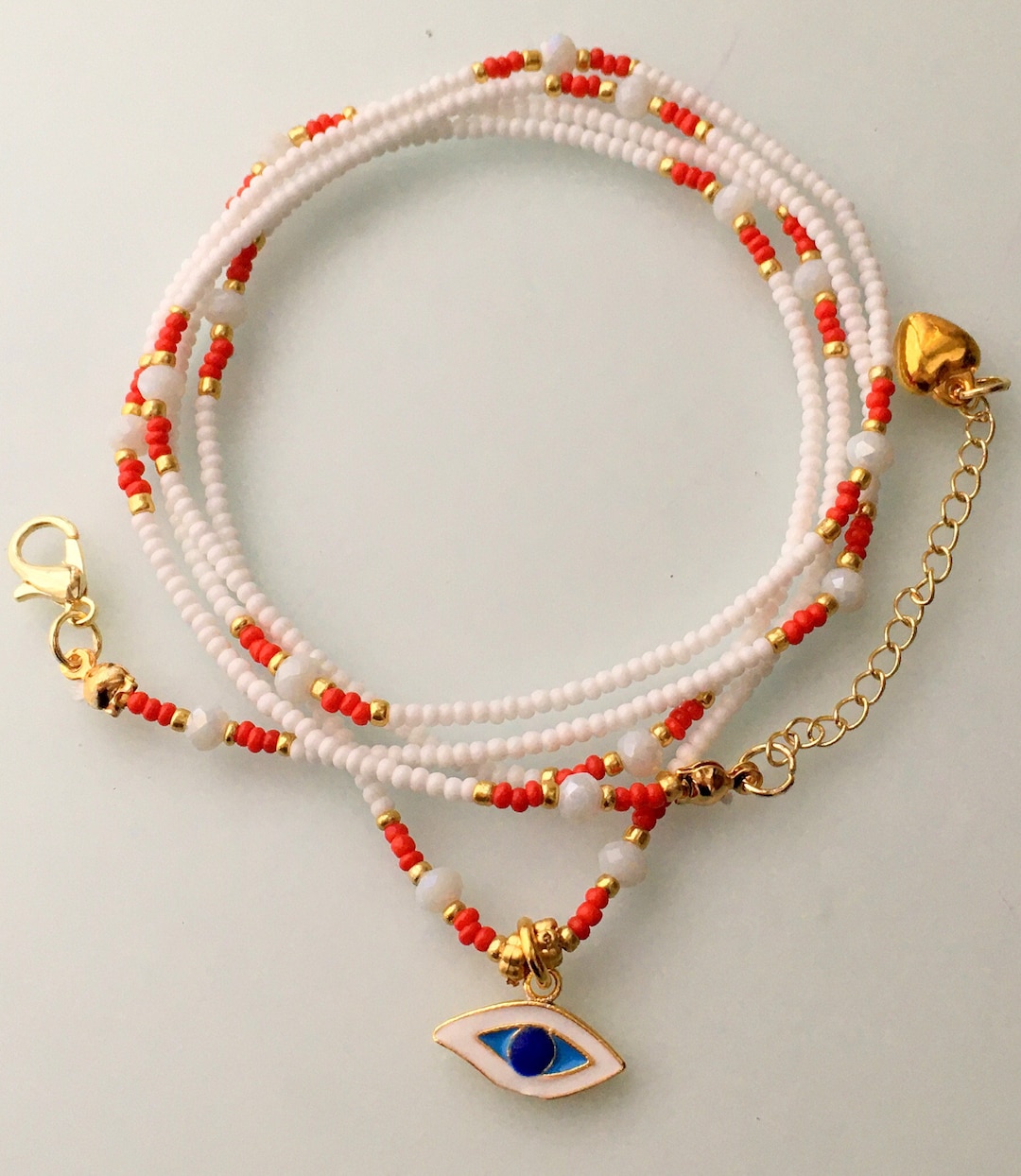 Evil Eye Waist Beads – Czech Glass Belly Chain - Etsy