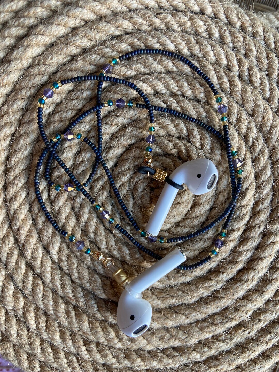 AirPod Chain/rope Sunglass Chain, Beaded Mask Necklace, 14K Gold, Face ...