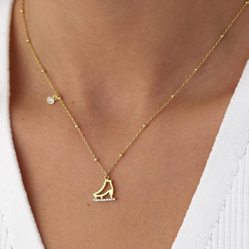 Skate 14k Necklace - Etsy