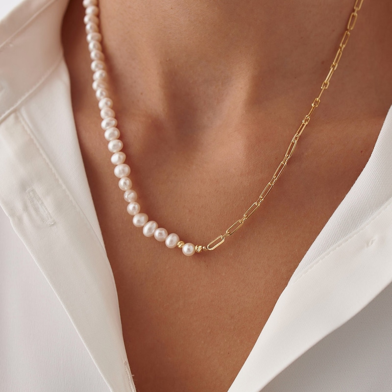 Modern Design Pearl Necklace - Etsy