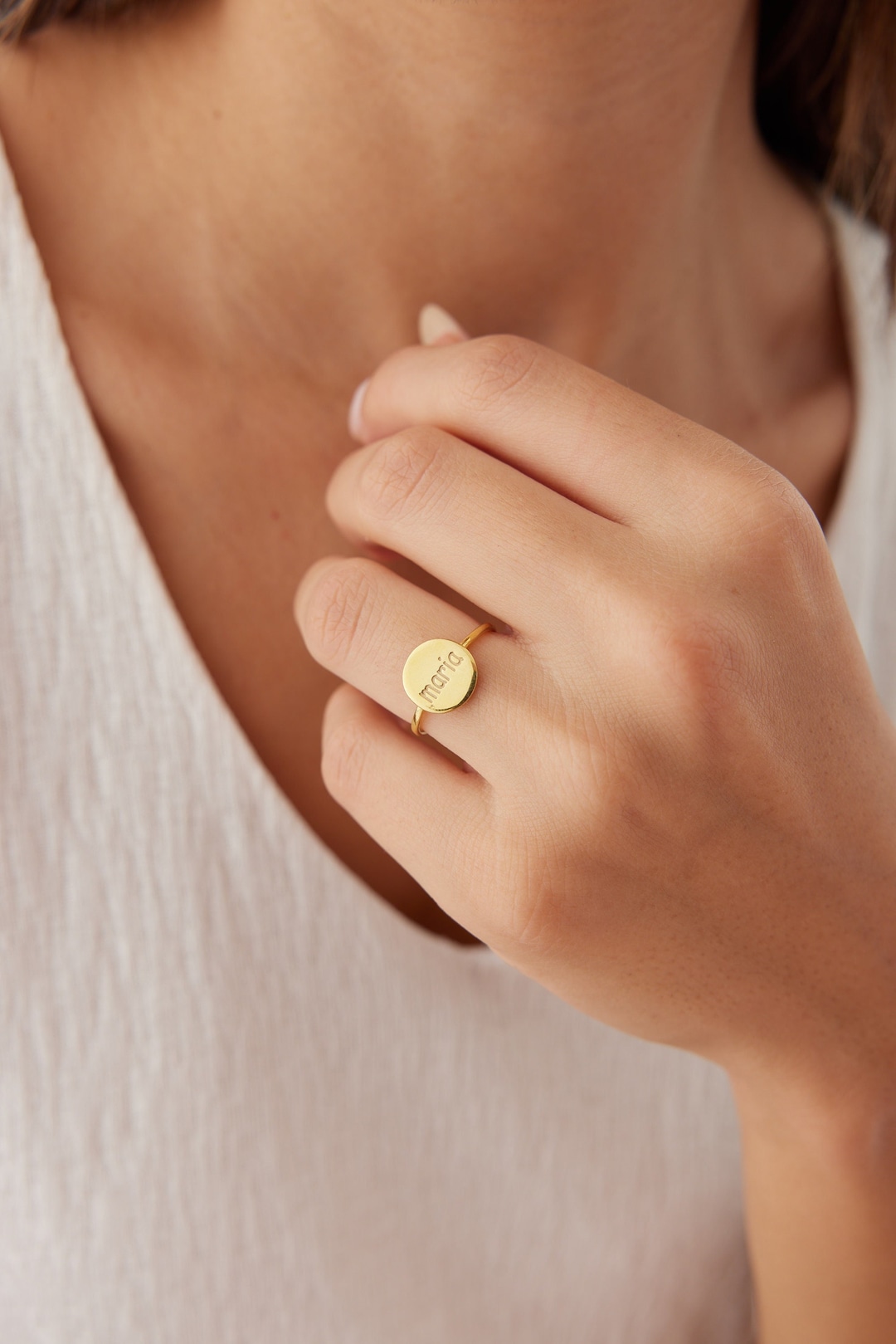 Custom Name Ring, Silver Name Ring, Tiny Name Ring, Personalized ...