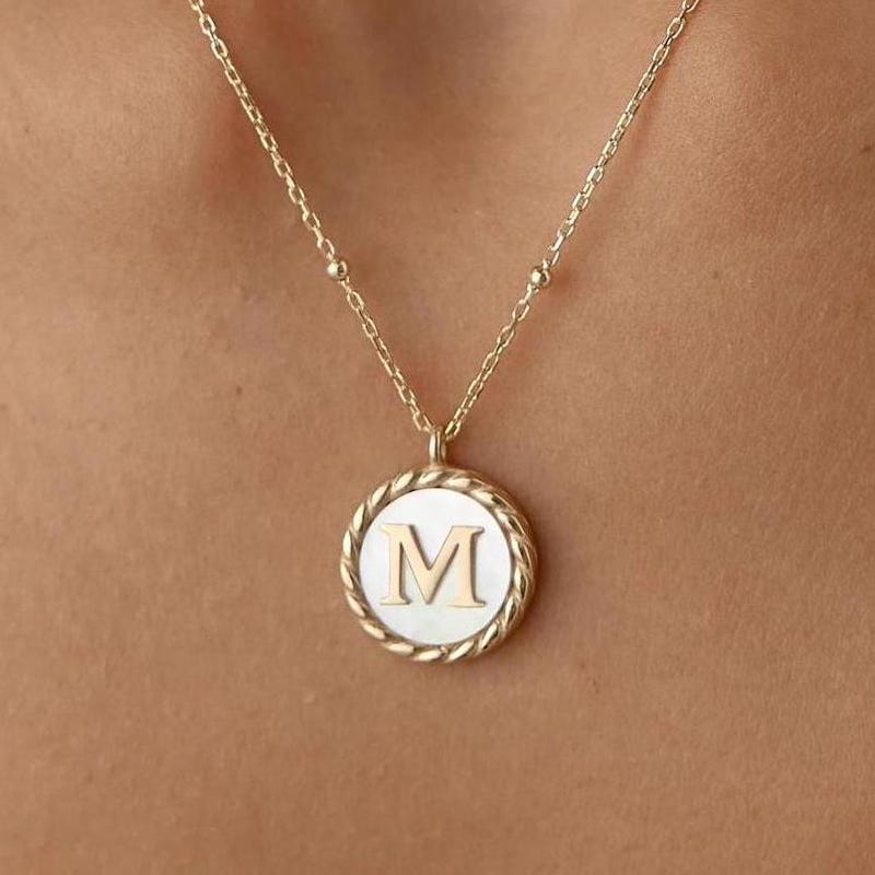 Initial Necklace - Etsy