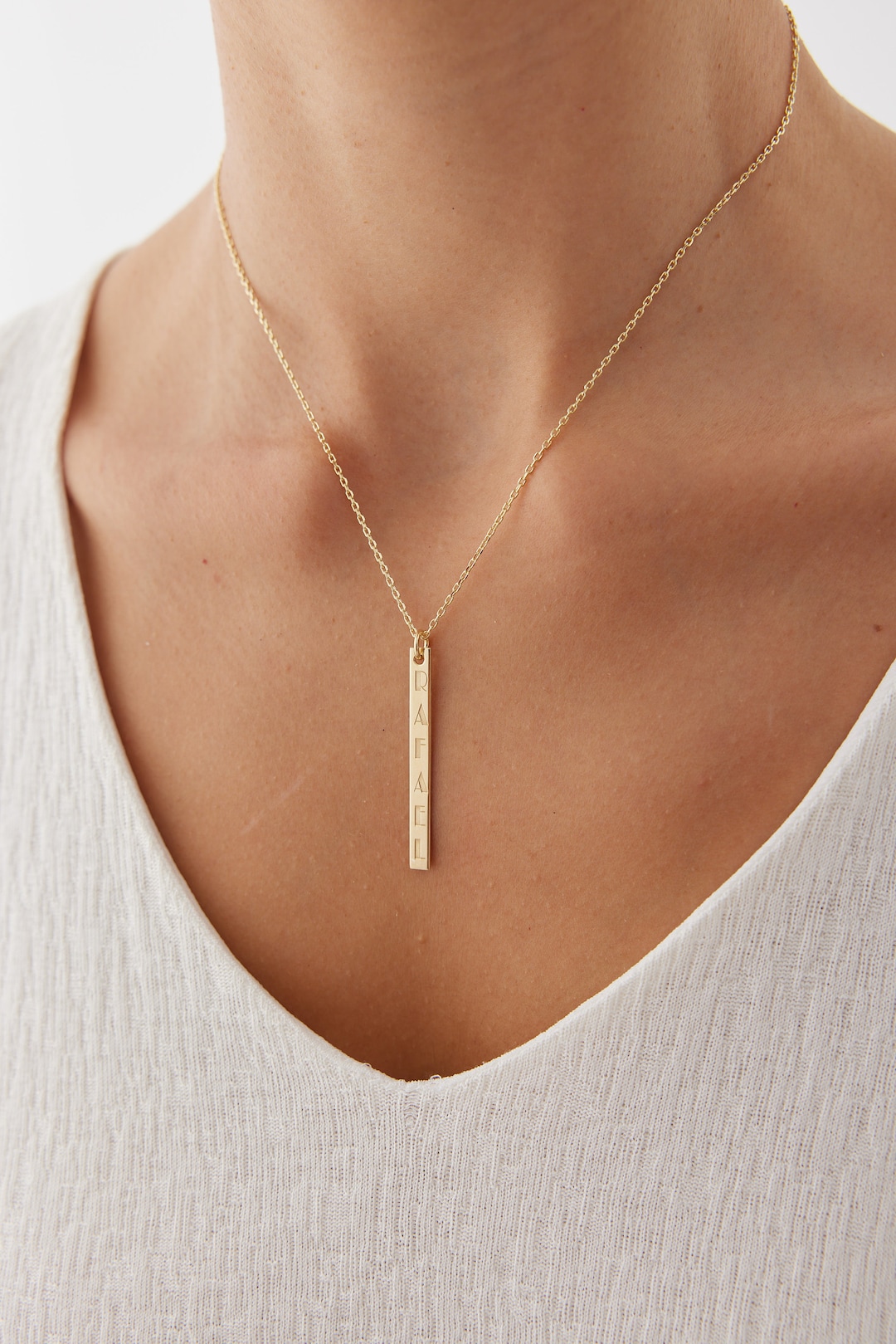 Initial Letter Name Necklace, Silver Name Necklace, Tiny Name Necklace ...