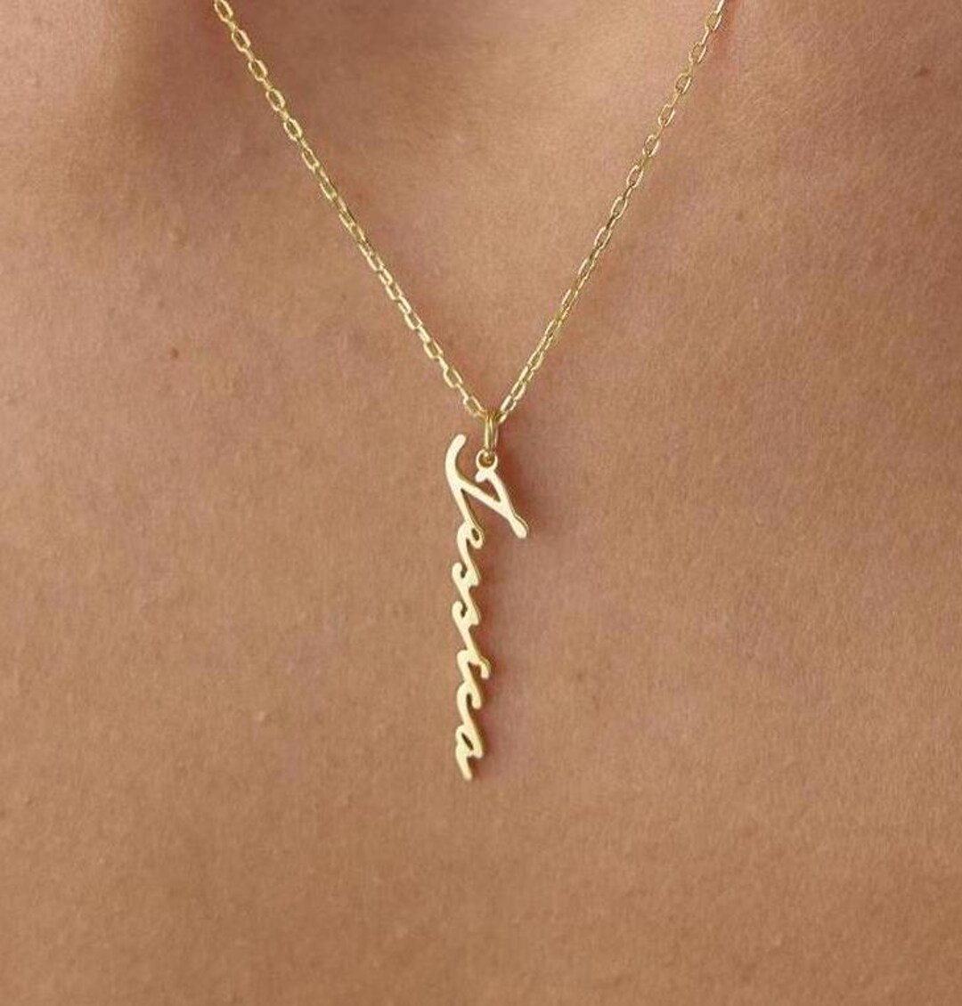 Italic Name Necklace, Sterling Silver, Personalized Jewelry - Etsy