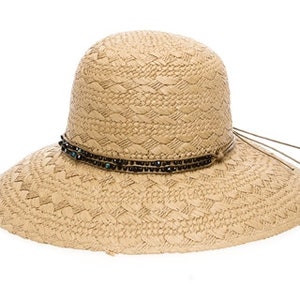 Premium Quality Handmade Wide Brim Textured Hat With Beaded Band ...