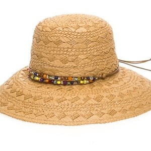 Premium Quality Handmade Wide Brim Textured Hat With Beaded Band ...