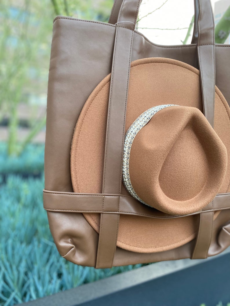 Faux Leather Hat Holder Tote Bag - Etsy