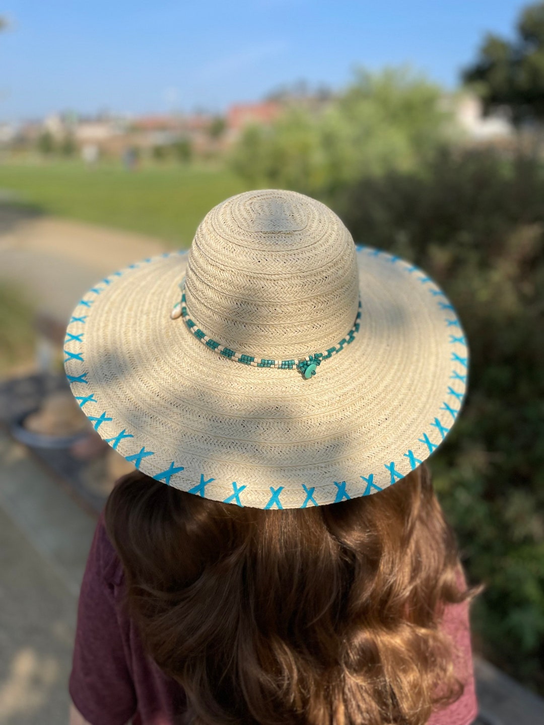 Colorful Whipstitch Edge Detail Wide Brim Hat. Premium Quality - Etsy