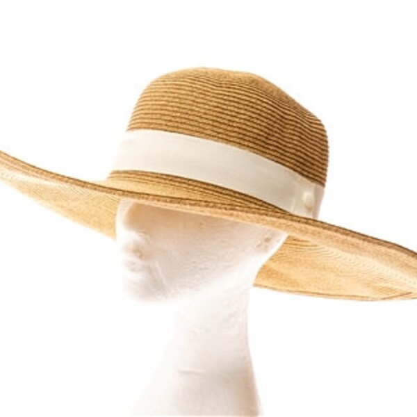 Flat Brim Straw Hat - Etsy