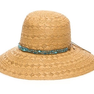 Premium Quality Handmade Wide Brim Textured Hat With Beaded Band ...