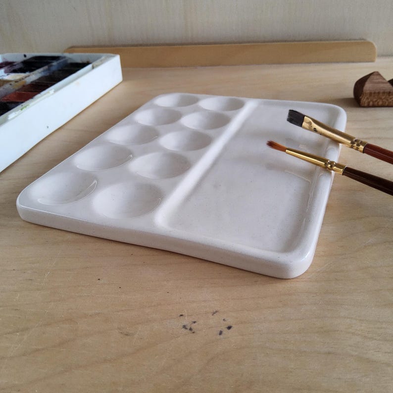 Ceramic Coloring Palette, Palette for Painting, Handmade Ceramic ...
