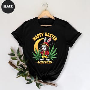 Stoned Easter Bunny With Joint 4/20 Marijuana Easter 420 T-shirt, Funny ...