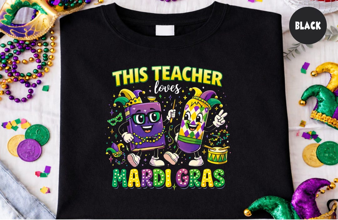 This Teacher Loves Mardi Gras Funny Teachers Classroom Carnival ...