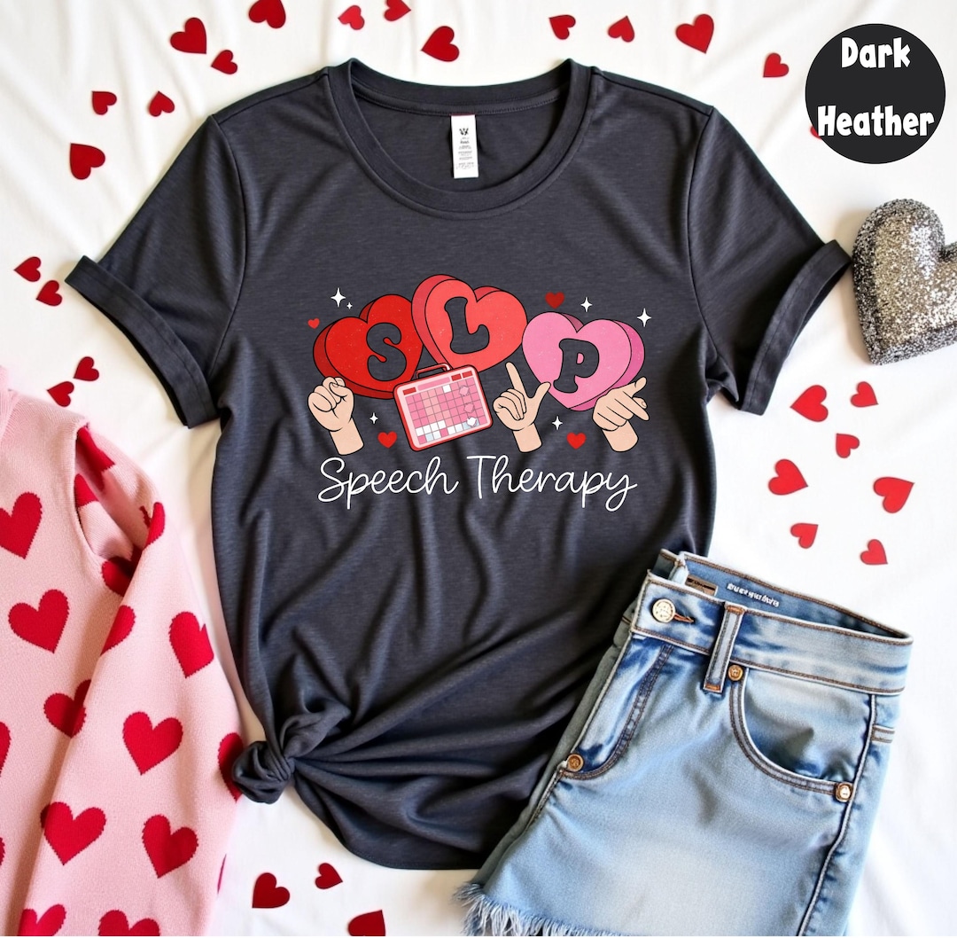 SLP Valentine’s Day Speech Language Pathologist Tshirt Cute Hearts ...