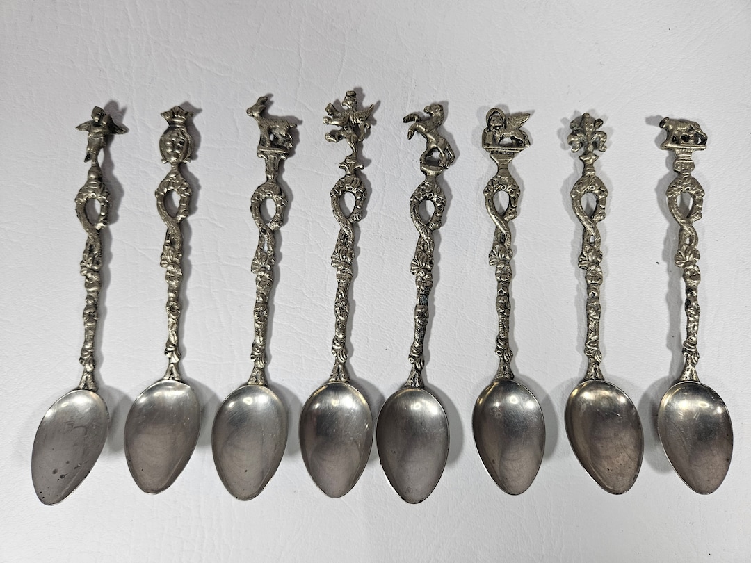 Vintage Silver Plate Collectible Tea Spoons Set of 8 Made in Italy - Etsy