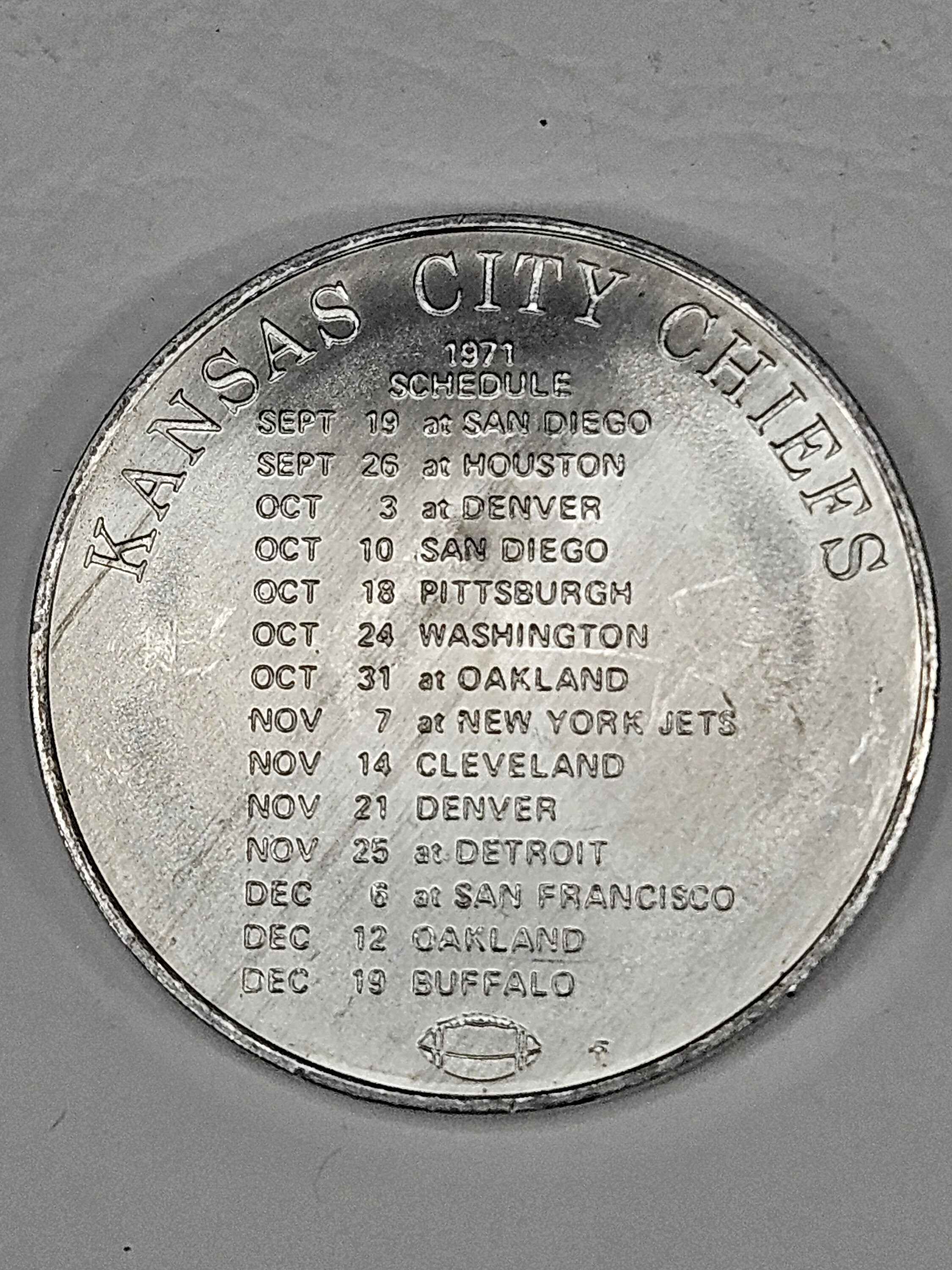 1971 NFL Kanas City Chief's Johnnie Walker Red Token - Etsy