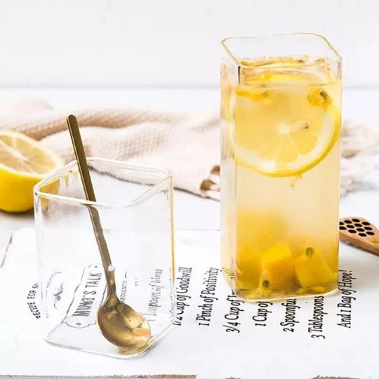 Rectangular Glass Cup Square Glass Cup for Coffee Tea - Etsy