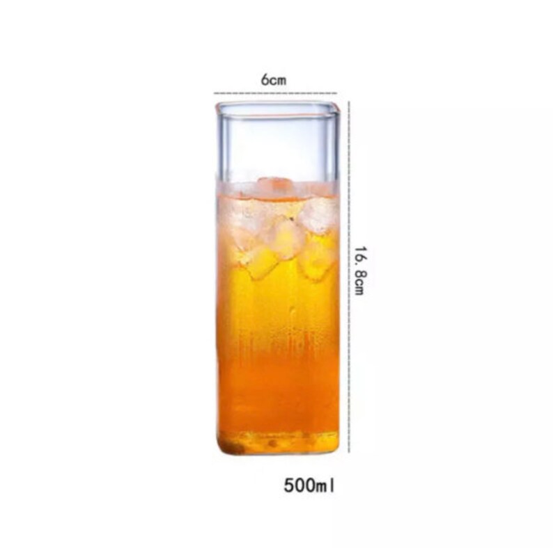 Rectangular Glass Cup Square Glass Cup for Coffee Tea - Etsy