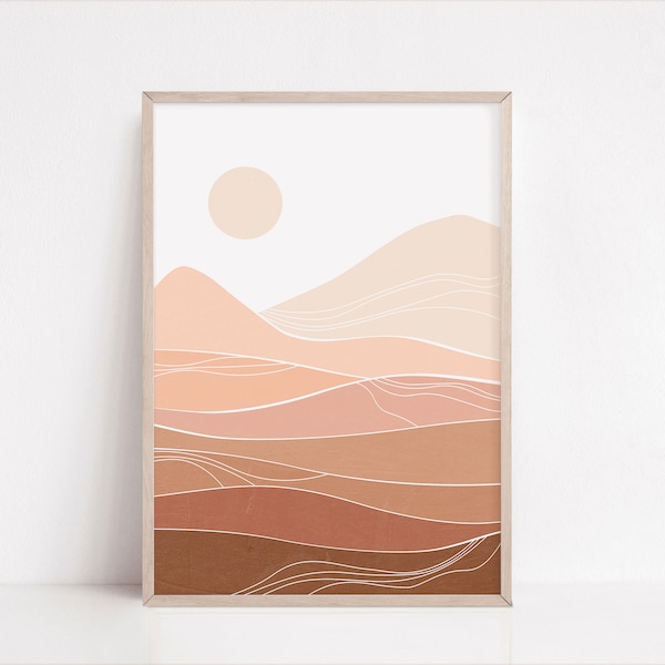 Boho Mountain Wall Art - Etsy