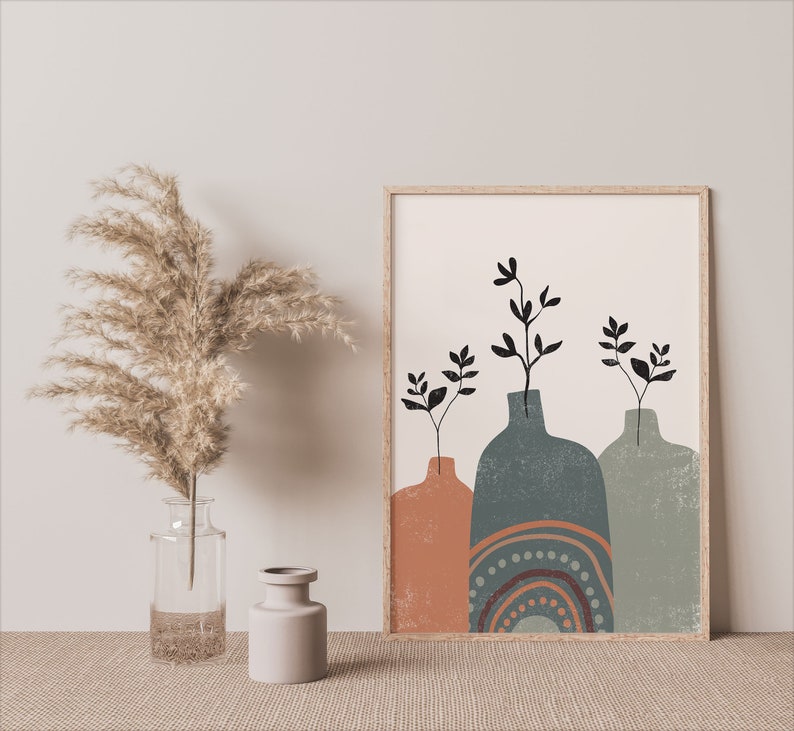 Set of Boho Prints Mid Century Wall Decor Still Life Print | Etsy