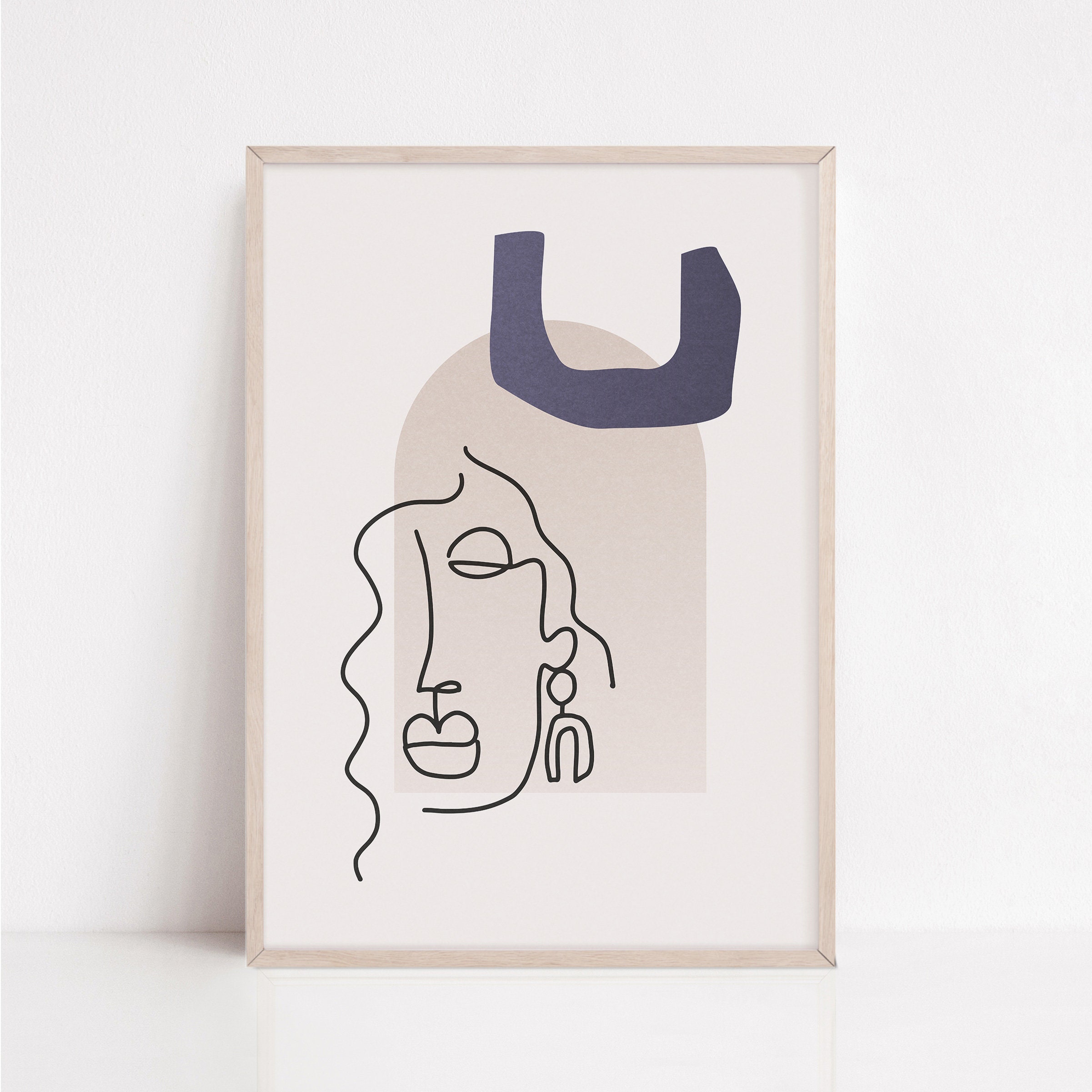Abstract Face Line Art Print INSTANT DOWNLOAD Minimalist - Etsy