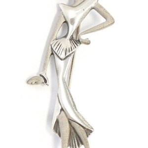 Art Deco Silver Lady Brooch With Frosted Skin Tone Features - Etsy
