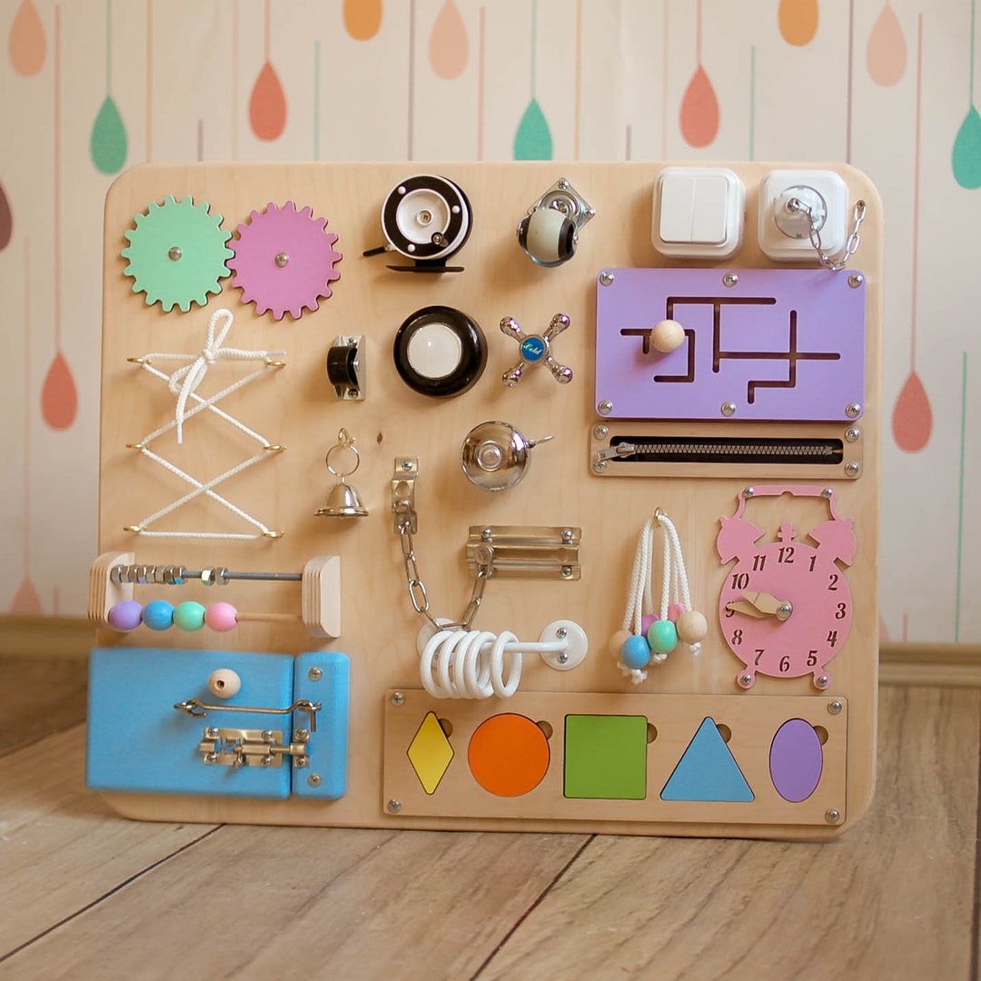 Large Toddler Busy Board, Baby Nursery Decor Playroom Busy Board, 1st ...